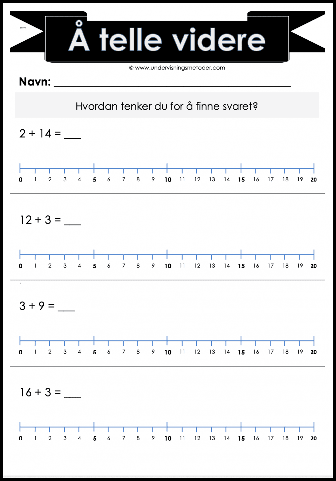 Telle videre/telle nedover - UNDERVISNINGSMETODER
