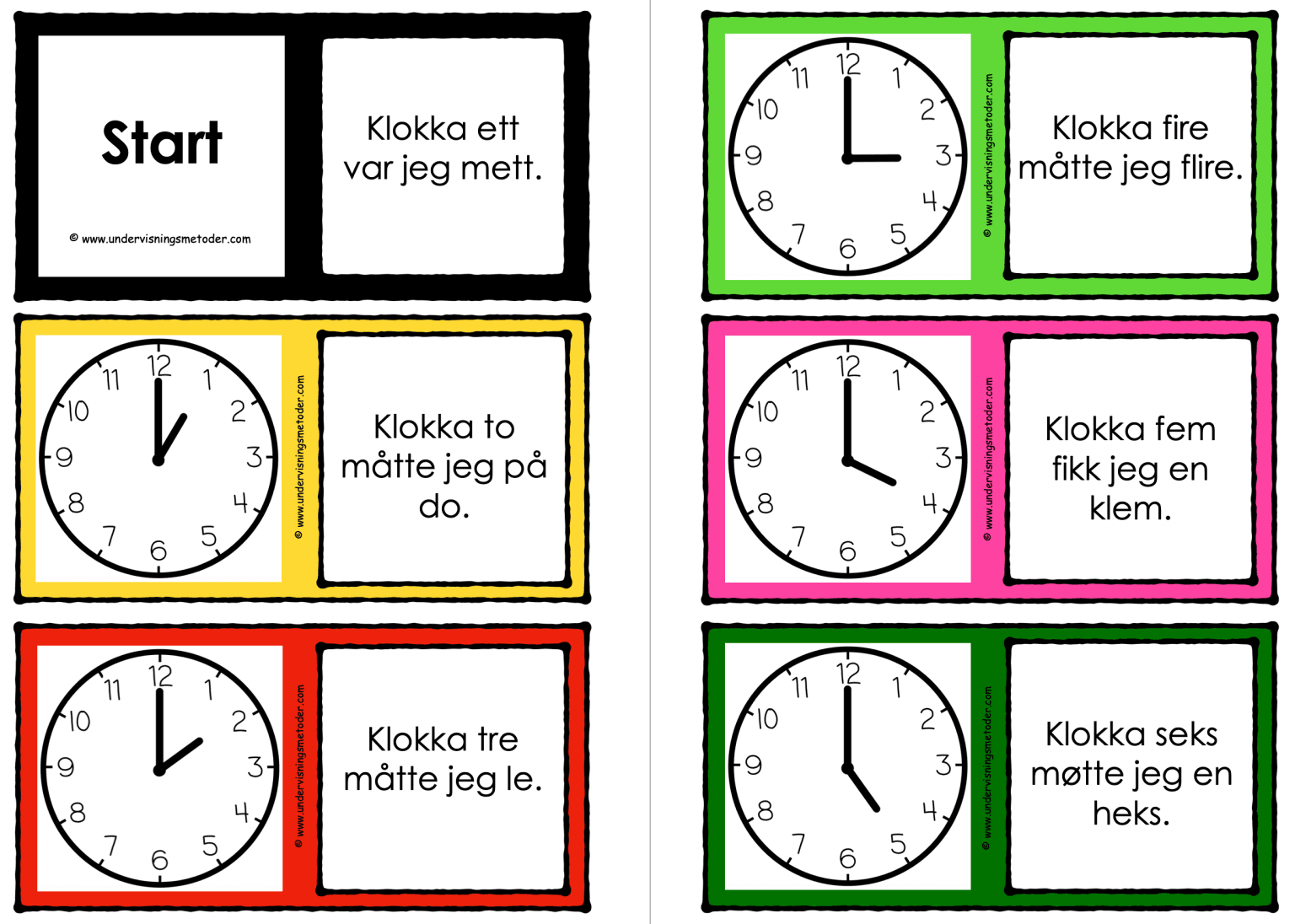 1,3 MILLIONER TAKK!!! 20 unike øveklokker, dominoer/memoryer og ...