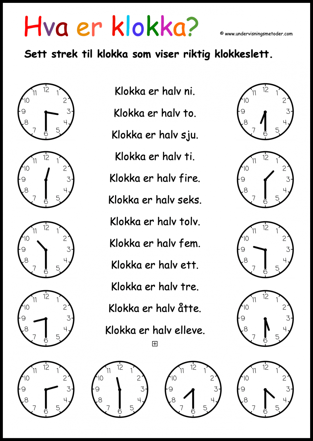 Klokka - UNDERVISNINGSMETODER