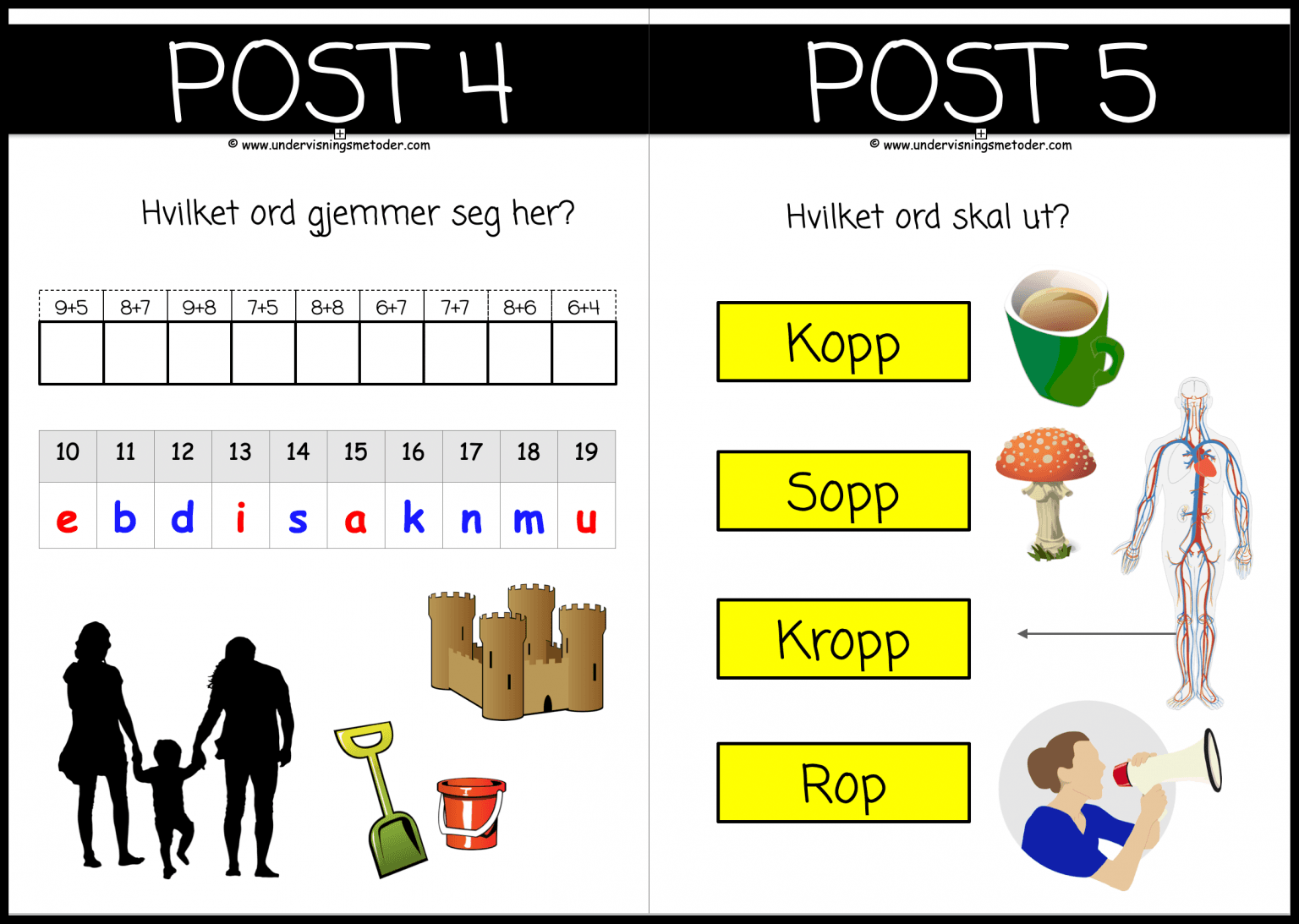 ENKEL-OG DOBBELTKONSONANT: plakat, skriveoppgaver, puslespill, uteskole ...