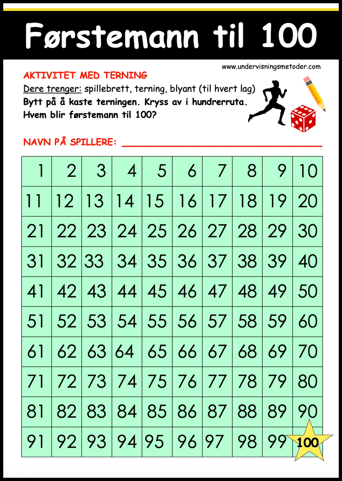 Tall- og mengdeforståelse 0-100 - UNDERVISNINGSMETODER