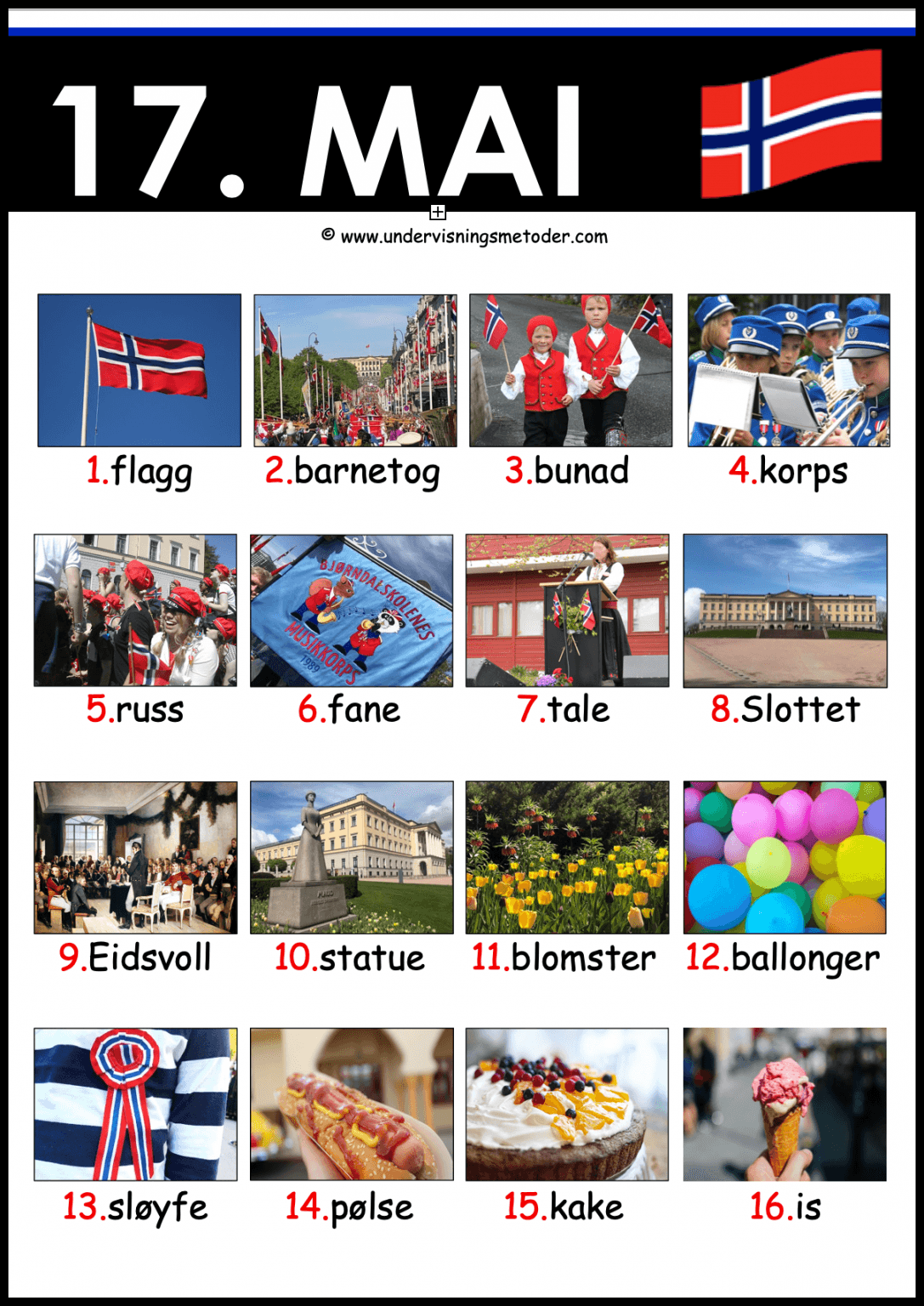 17. mai - UNDERVISNINGSMETODER