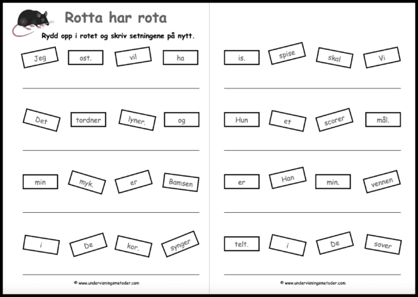 Setninger - UNDERVISNINGSMETODER