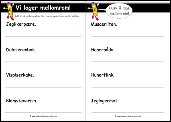 Setninger - UNDERVISNINGSMETODER