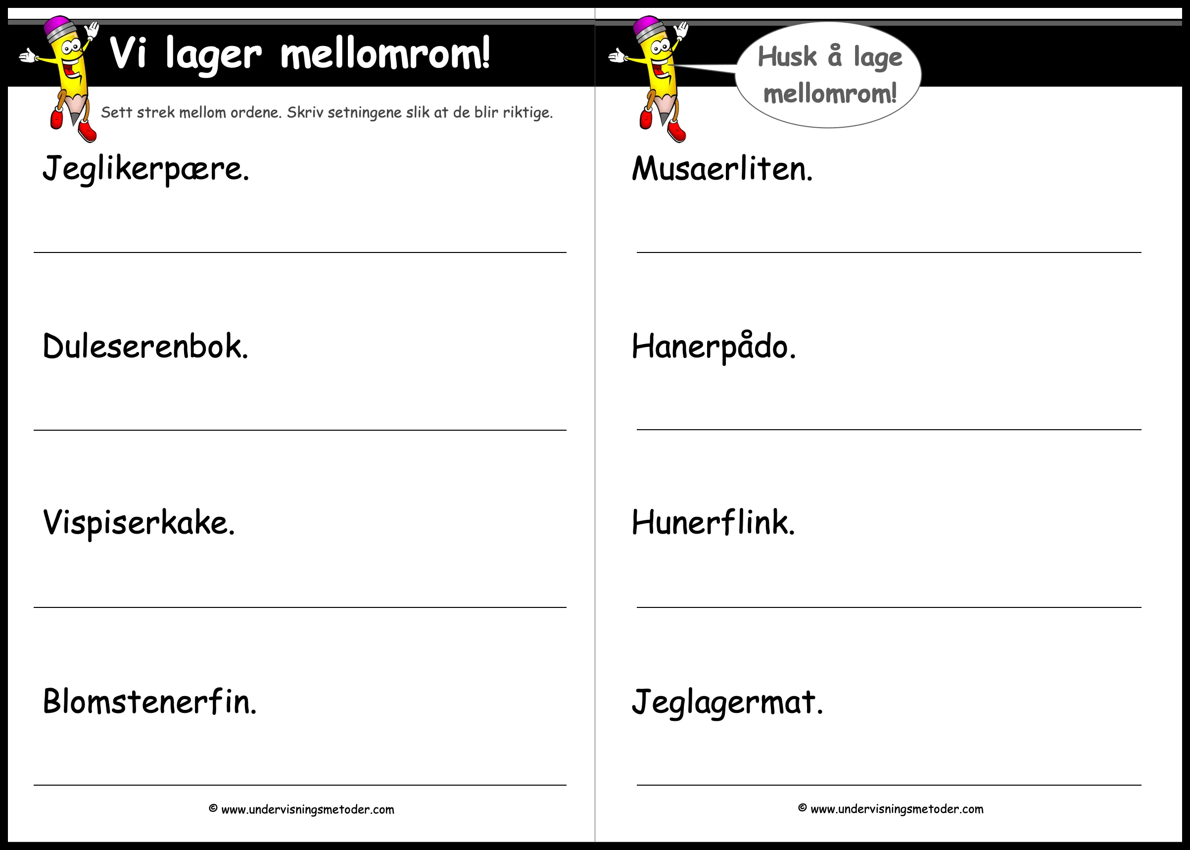 Setninger - UNDERVISNINGSMETODER