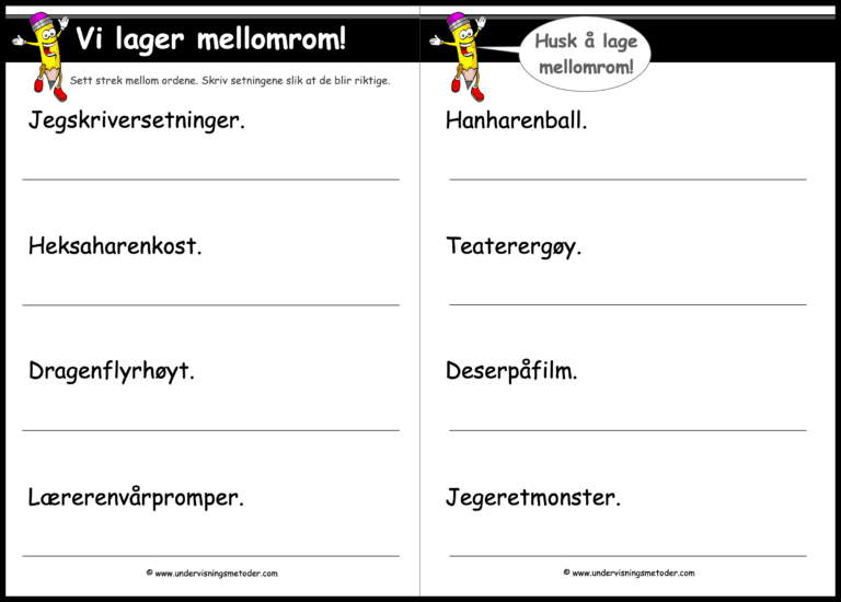Setninger - UNDERVISNINGSMETODER