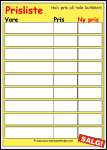 Butikk og penger - UNDERVISNINGSMETODER