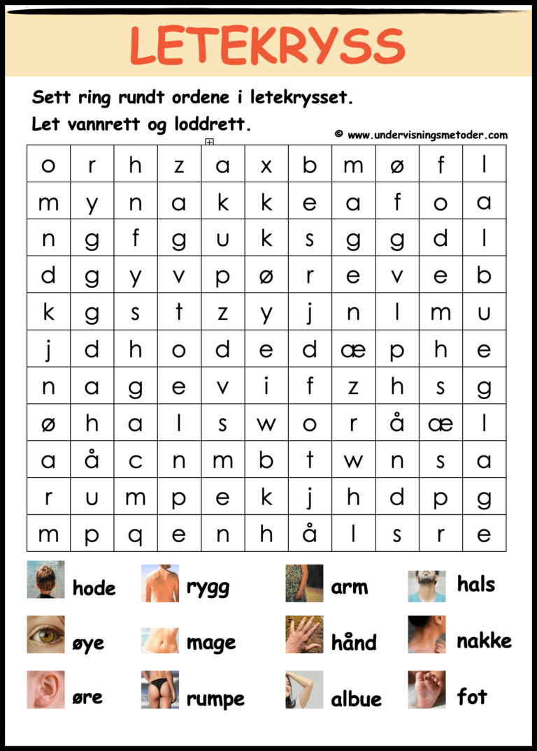 Kroppen, ytre kroppsdeler - UNDERVISNINGSMETODER