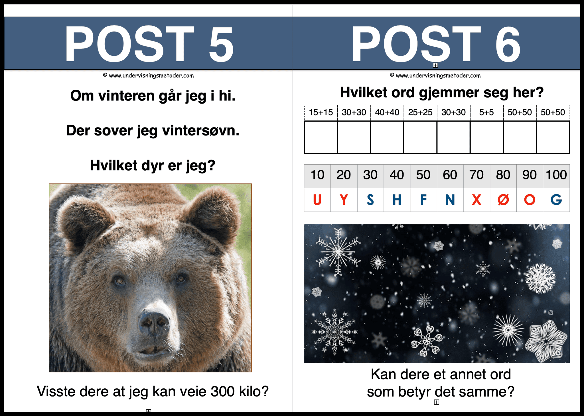 NATURSTI - Årstiden vinter - UNDERVISNINGSMETODER