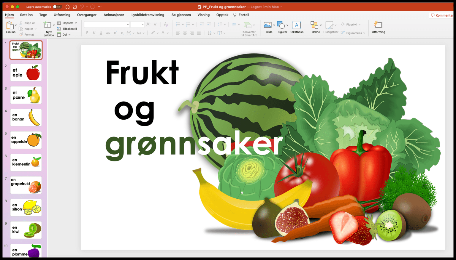 Frukt og grønnsaker - UNDERVISNINGSMETODER