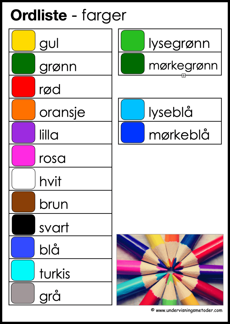 Farger - UNDERVISNINGSMETODER