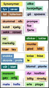 Synonymer, antonymer og homonymer - UNDERVISNINGSMETODER