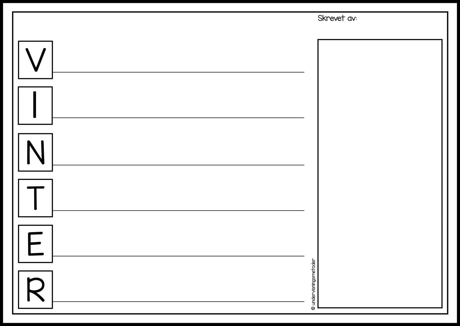 Vinter - UNDERVISNINGSMETODER