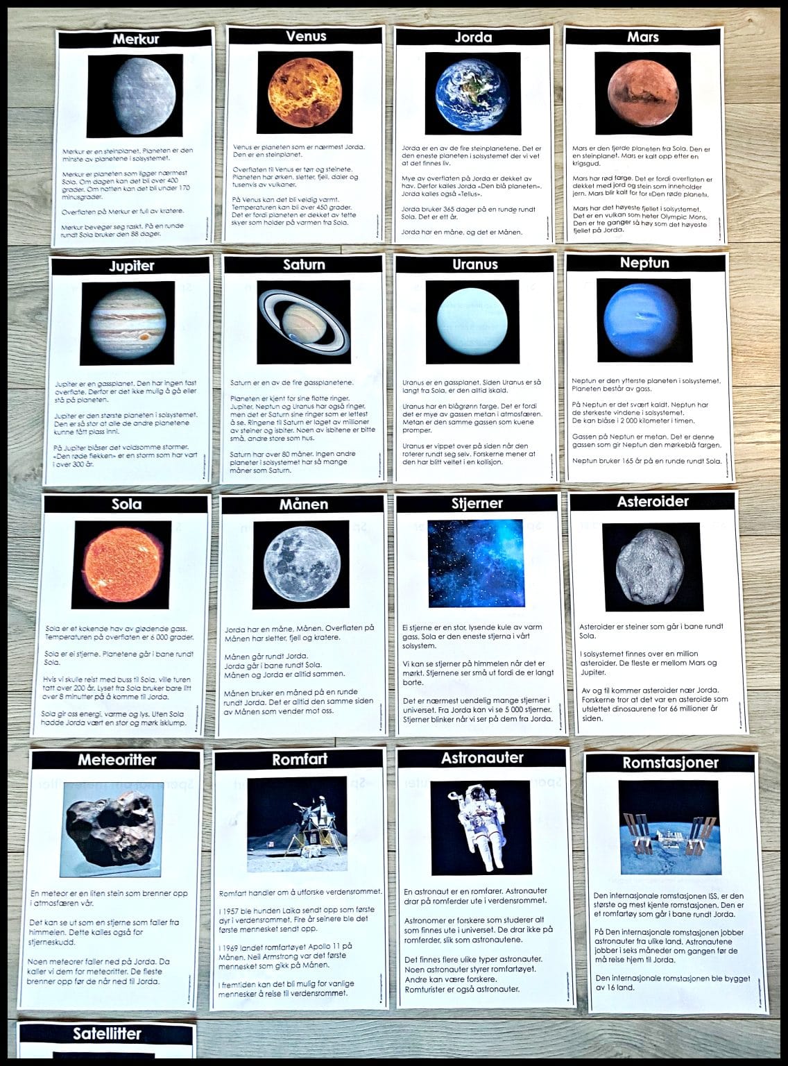 FAKTATEKSTER: Planetene og verdensrommet - UNDERVISNINGSMETODER