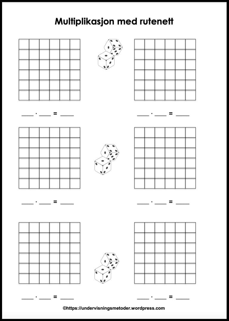 Multiplikasjon - UNDERVISNINGSMETODER