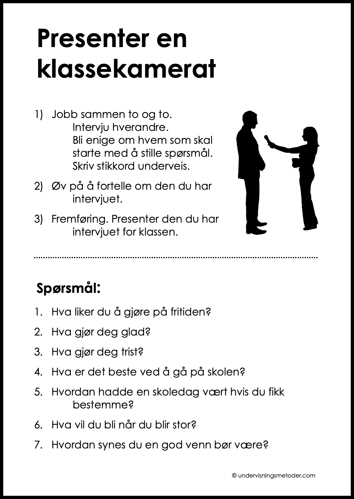 Bli kjent -leker, spill og aktiviteter - UNDERVISNINGSMETODER