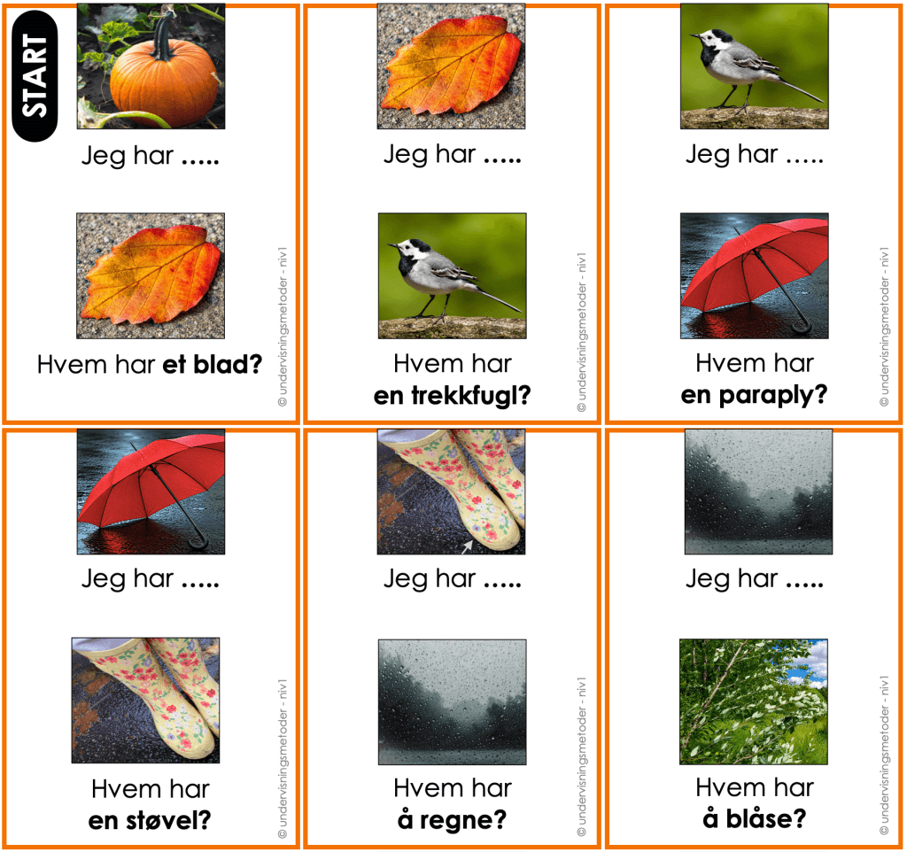 LOOP: Årstiden høst – Jeg har, hvem har? - UNDERVISNINGSMETODER